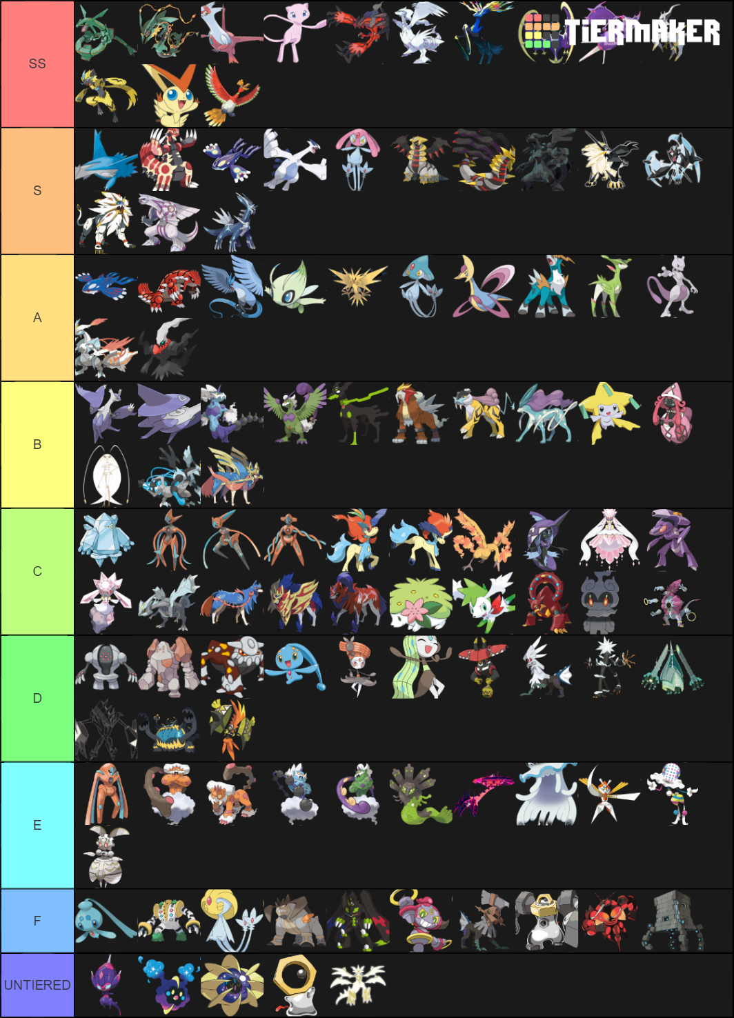 Favorite Legendary Pokemon Tier List (Community Rankings) - TierMaker