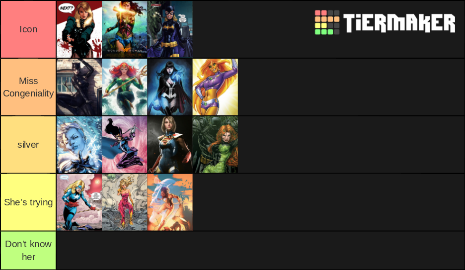 Female DC characters Tier List (Community Rankings) - TierMaker