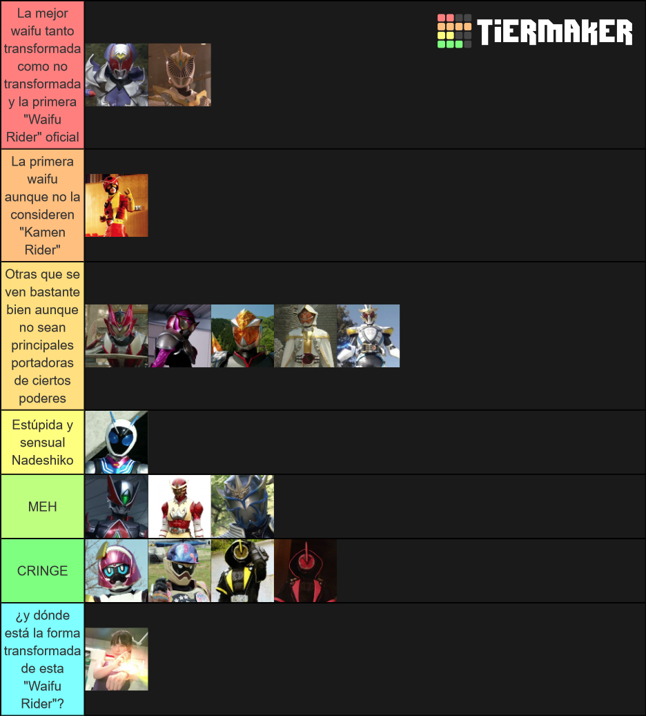 Female Kamen Riders Tier List (Community Rankings) - TierMaker