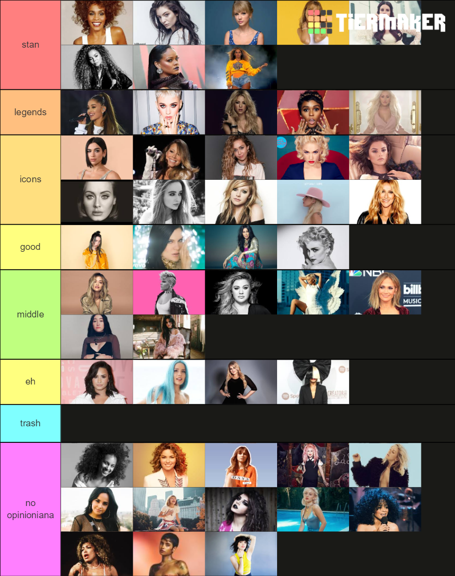Female Pop Singers Tier List Community Rankings TierMaker