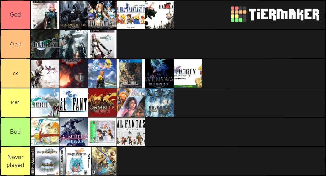 FF games Tier List (Community Rankings) - TierMaker