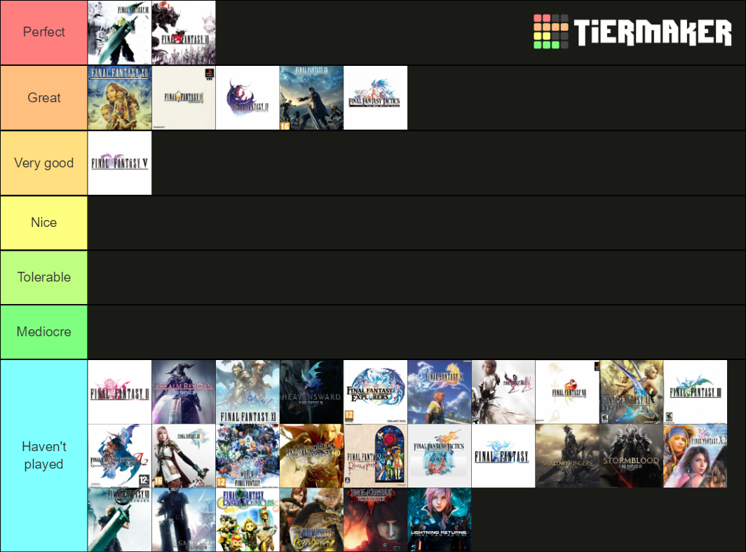 FF games tier Tier List (Community Rankings) - TierMaker