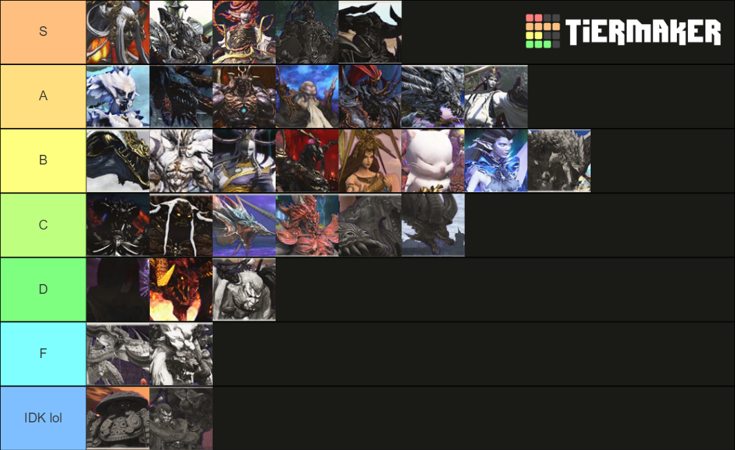 FFXIV Trial Bosses Tier List (Community Rankings) - TierMaker
