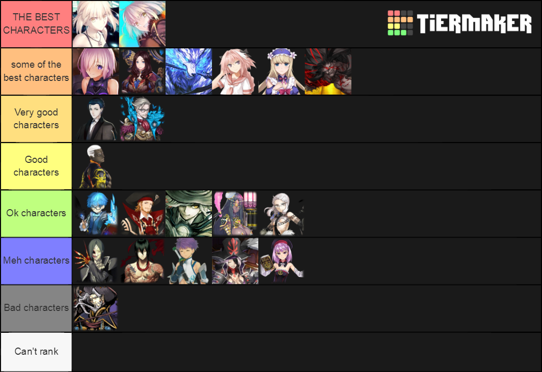 FGO Epic of remnant character Tier List (Community Rankings) - TierMaker