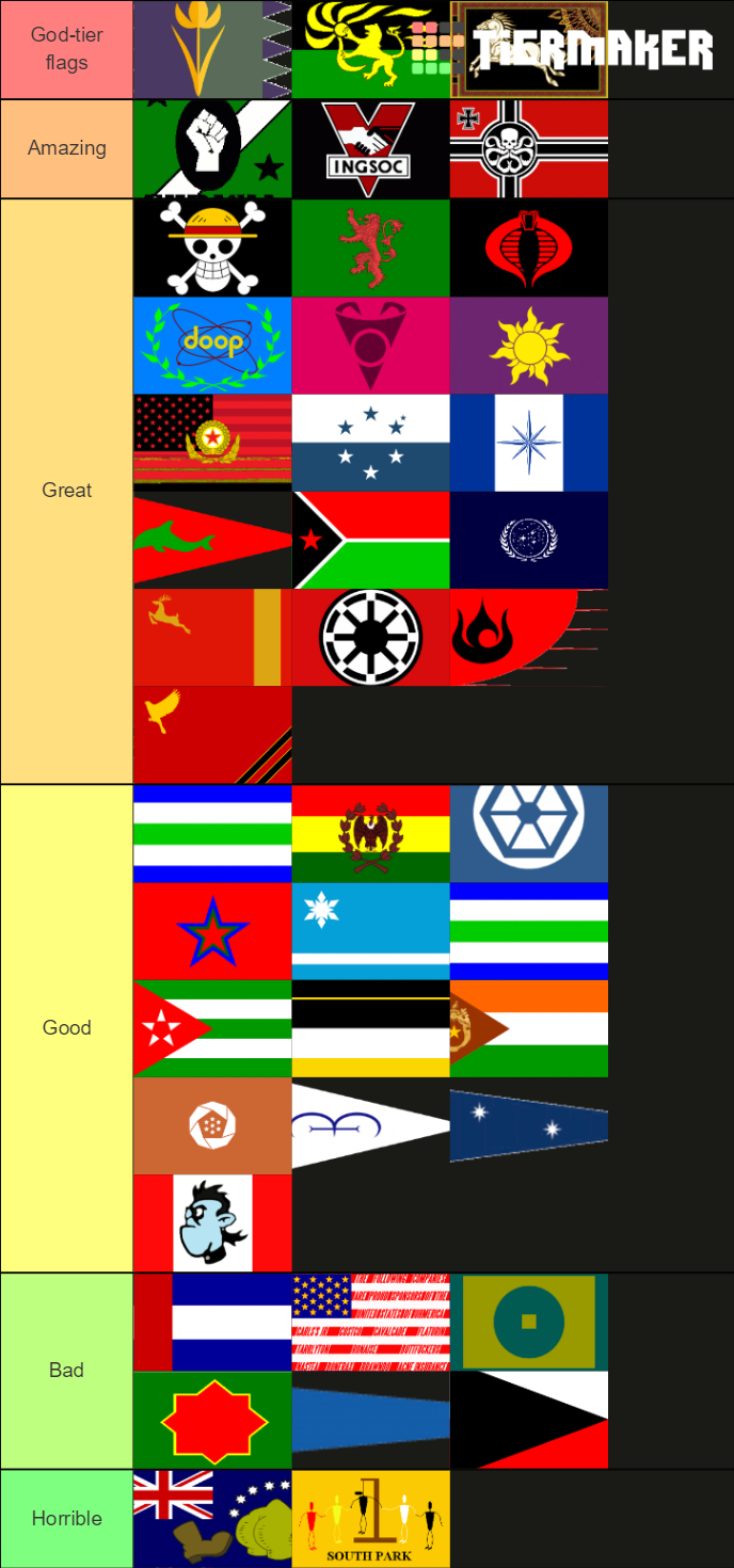 Fictional Flags Tier List (Community Rankings) - TierMaker