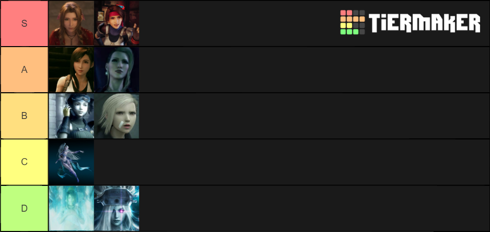 Final Fantasy 7 Waifus Tier List (Community Rankings) - TierMaker