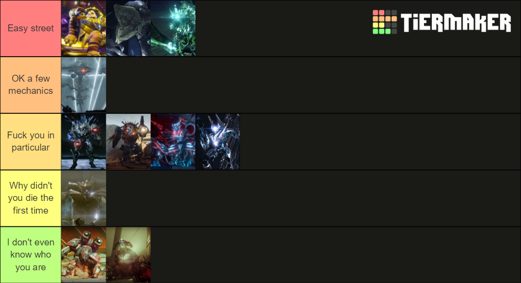 Final Raid Bosses of Destiny Tier List (Community Rankings) - TierMaker