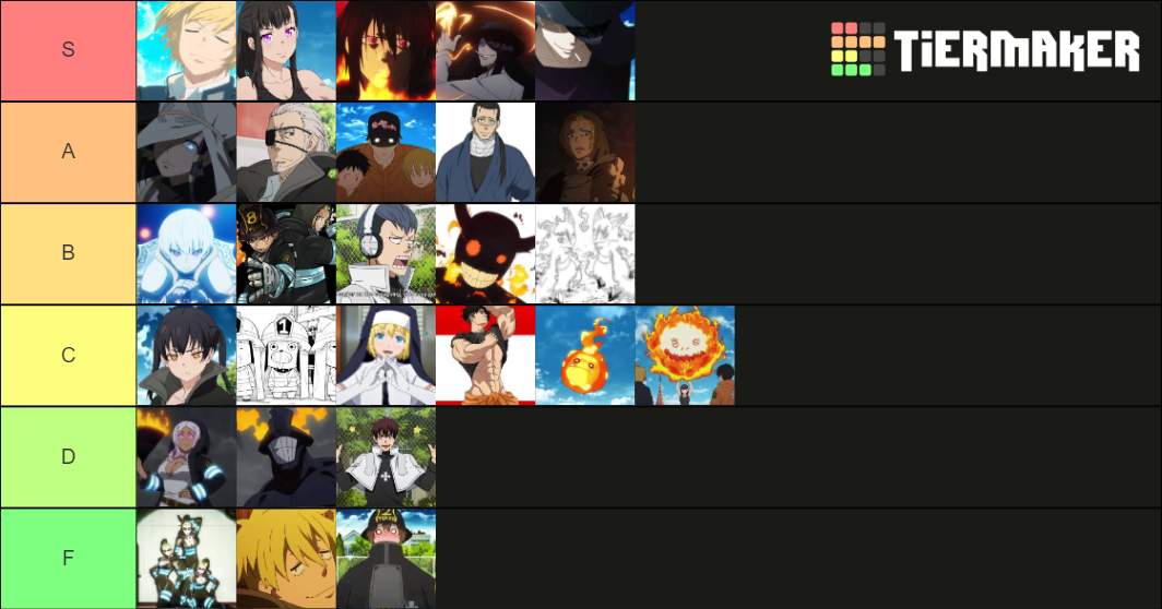 Fire Force Tier List (Community Rankings) - TierMaker