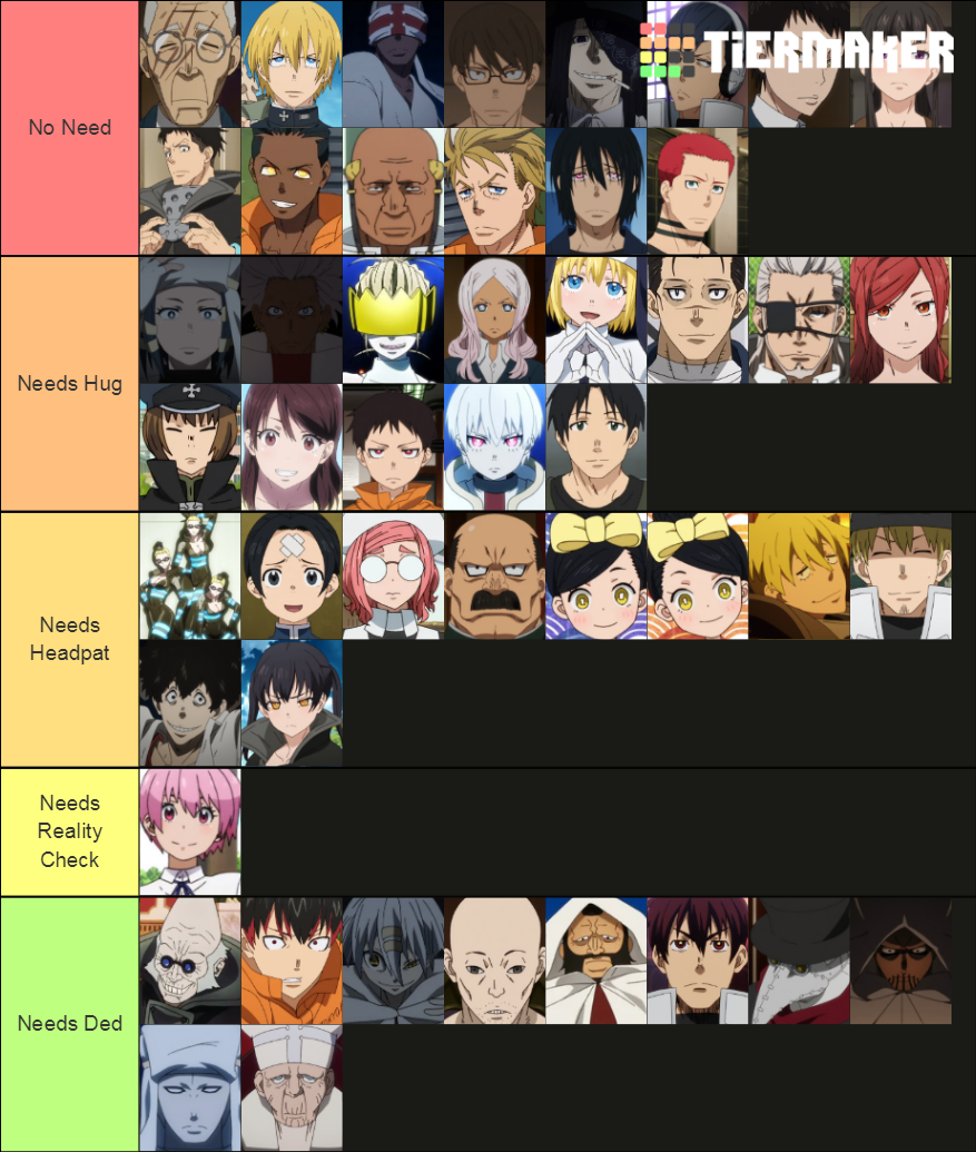 Fire force characters (anime) Tier List (Community Rankings) - TierMaker