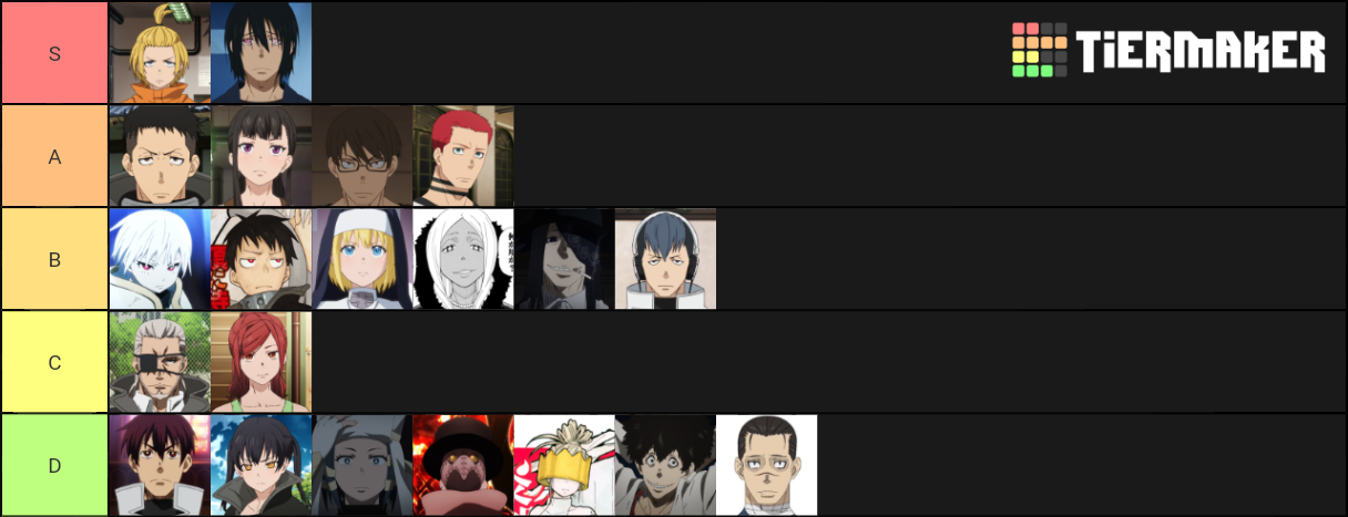 Fire Force Characters Tier List (Community Rankings) - TierMaker