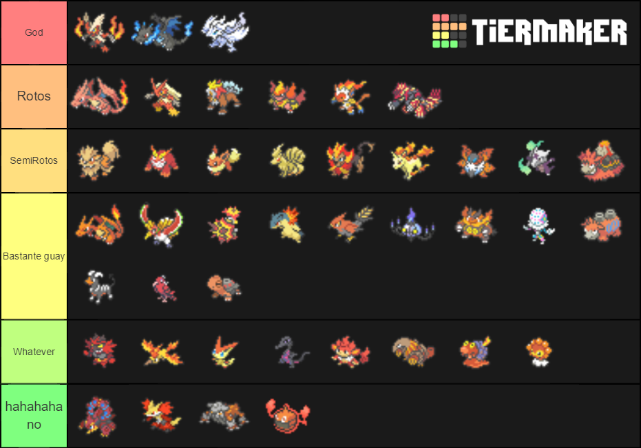 Fire Pokemon Tier List (Community Rankings) - TierMaker