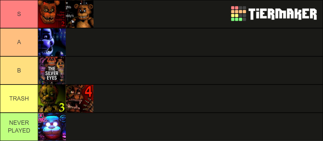 Fnaf Games Ranking Tier List (Community Rankings) - TierMaker