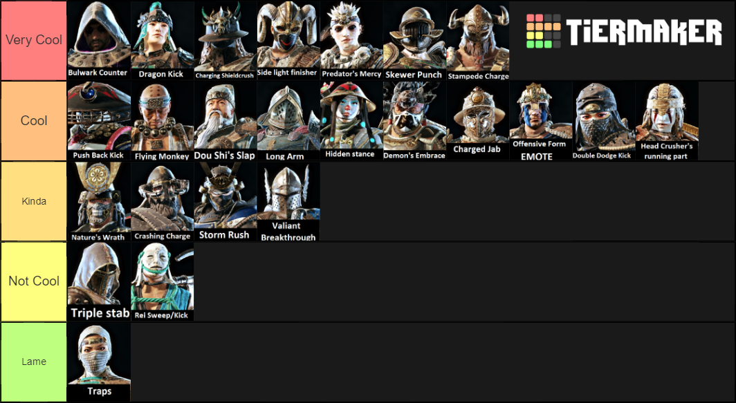 For Honor cool moves tierlist Tier List (Community Rankings) - TierMaker