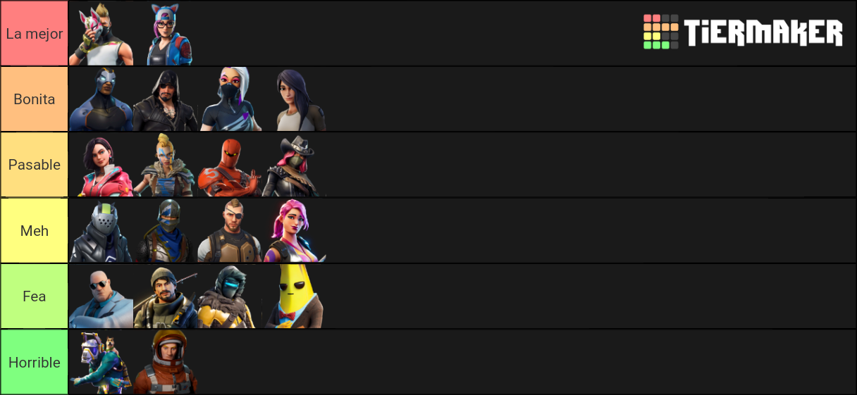 Fortnite Battle pass level 1 skins Tier List (Community Rankings ...