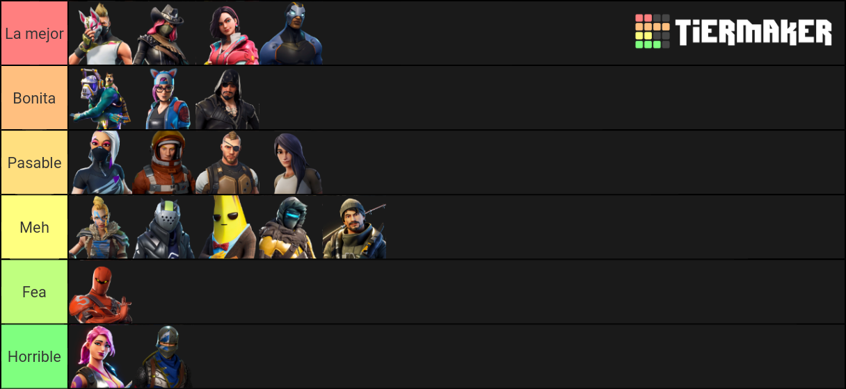 Fortnite Battle pass level 1 skins Tier List (Community Rankings ...