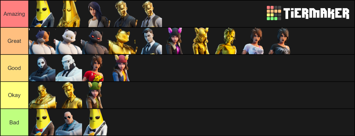 Fortnite C2S2 ALL BP SKINS Tier List (Community Rankings) - TierMaker