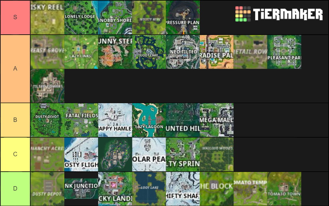Fortnite Locations from Season 1 to 10 Tier List (Community Rankings ...