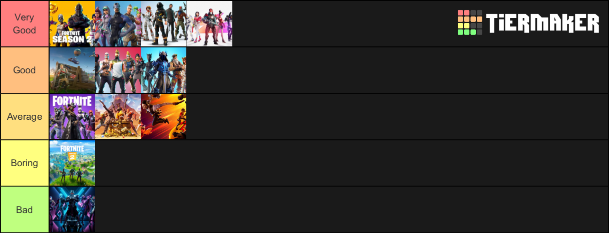 Fortnite Seasons Tier List (Community Rankings) - TierMaker