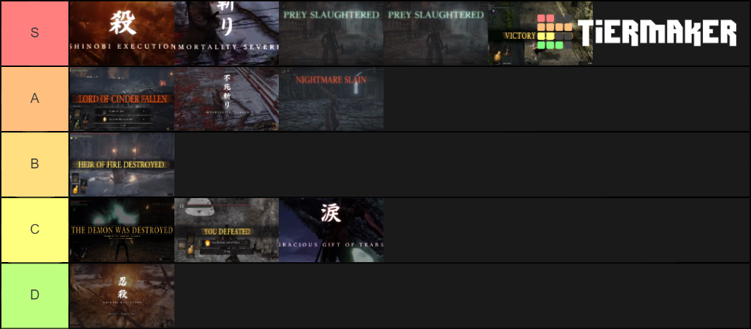 FromSoft Victory Texts Tier List (Community Rankings) - TierMaker