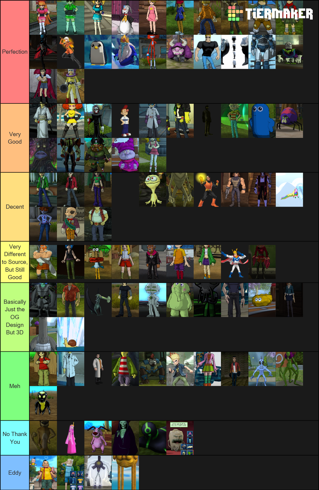 Fusionfall Character Design Tier List (Community Rankings) - TierMaker