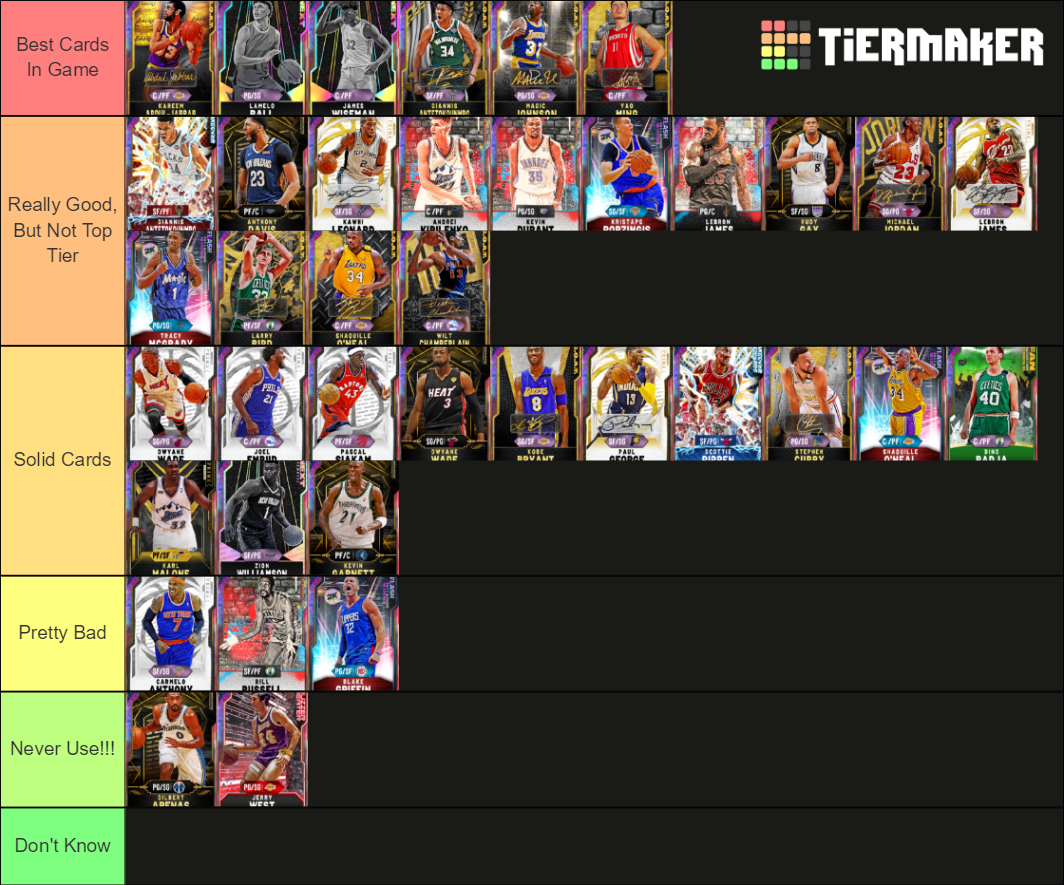 Galaxy Opal Cards 2k20 Tier List (Community Rankings) - TierMaker