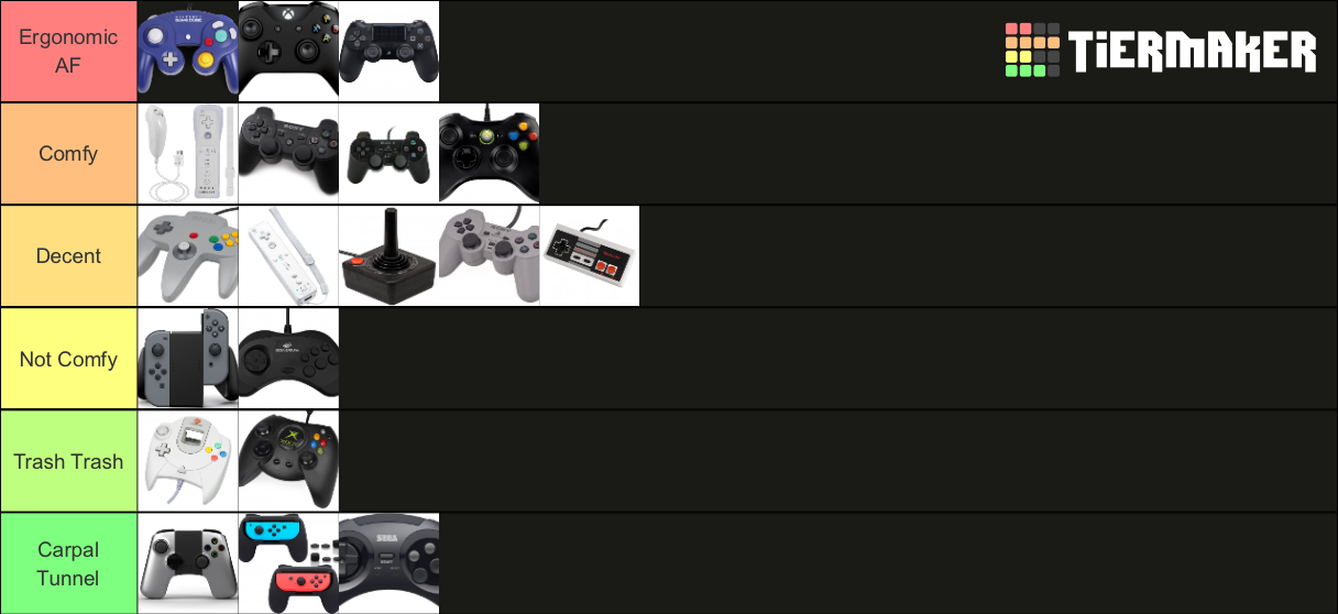 Gaming Console Controllers Tier List (Community Rankings) - TierMaker