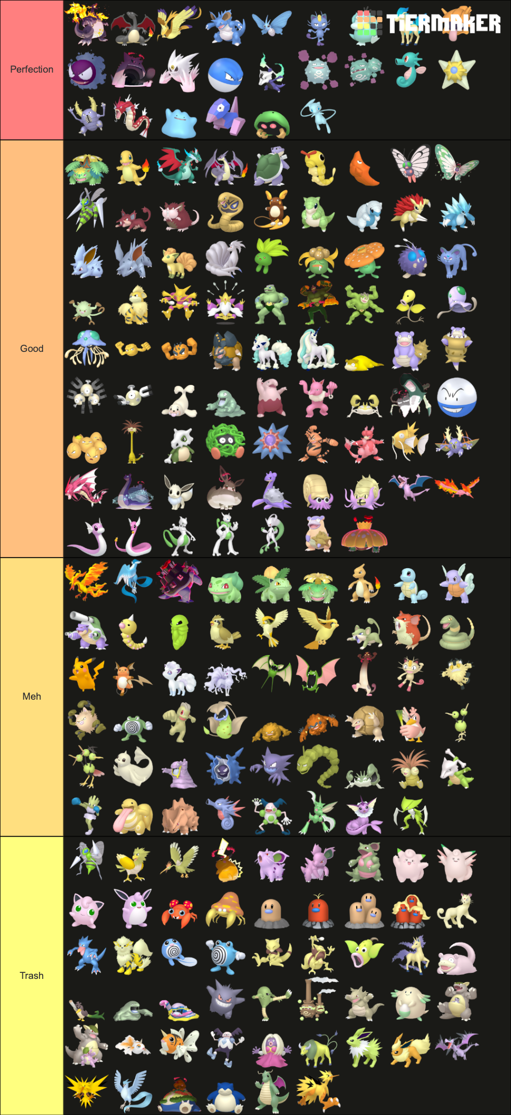 Generation I - Shiny Pokémon Tier List (Community Rankings) - TierMaker