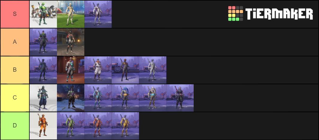 Genji skins updated version Tier List (Community Rankings) - TierMaker