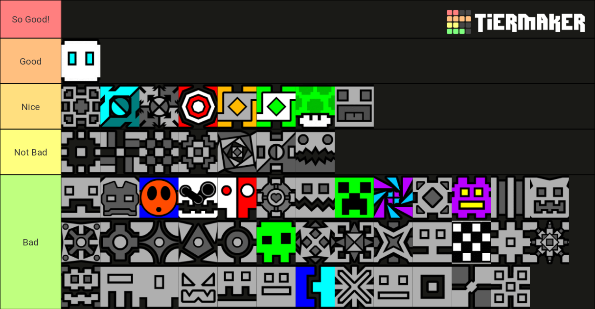 Geometry Dash Icons Tier List (Community Rankings) - TierMaker