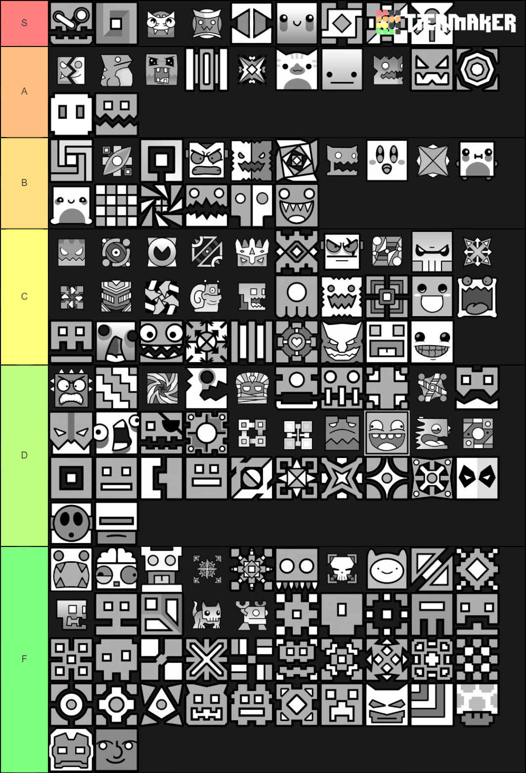 Geometry Dash Icons All 140 Tier List Community Rankings TierMaker