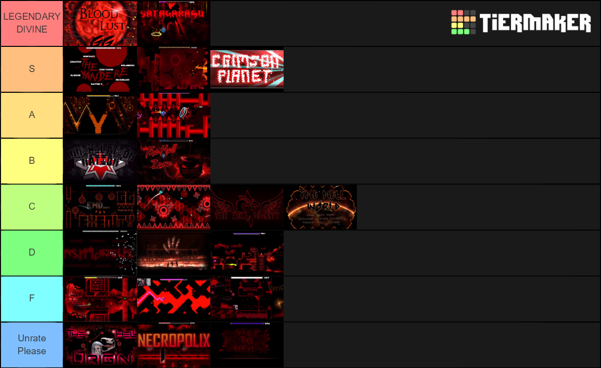 Geometry Dash Red Extreme Demons Tier List (Community Rankings) - TierMaker