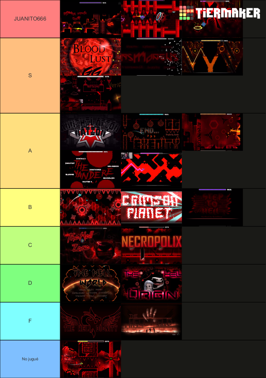 Geometry Dash Red Extreme Demons Tier List (Community Rankings) - TierMaker