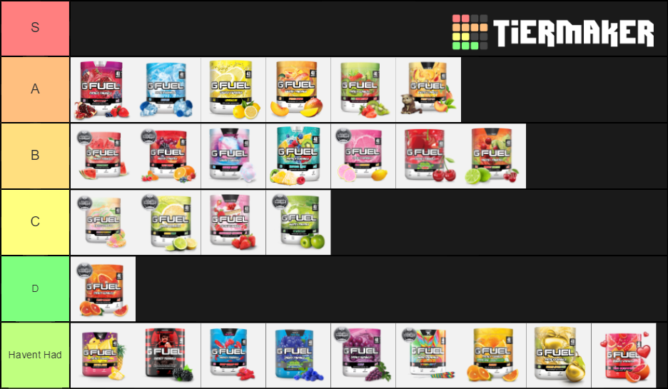 Gfuel Flavorings Tier List (Community Rankings) - TierMaker