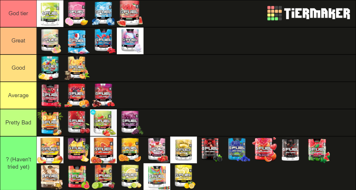Gfuel Flavors Tier List (Community Rankings) - TierMaker