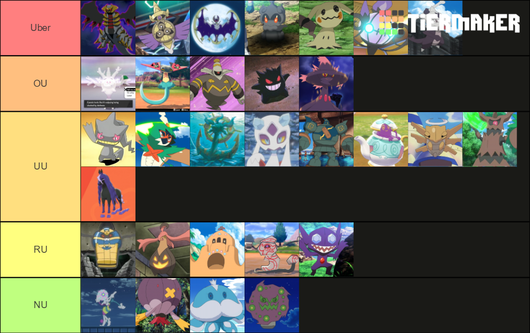 Ghost-Type Pokemon Tier List (Community Rankings) - TierMaker