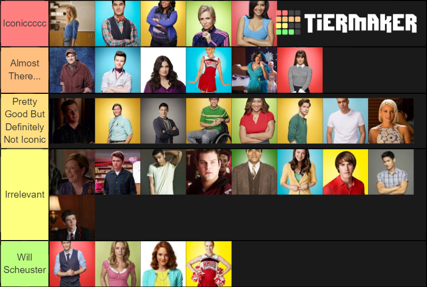 Glee Characters Tier List (Community Rankings) - TierMaker
