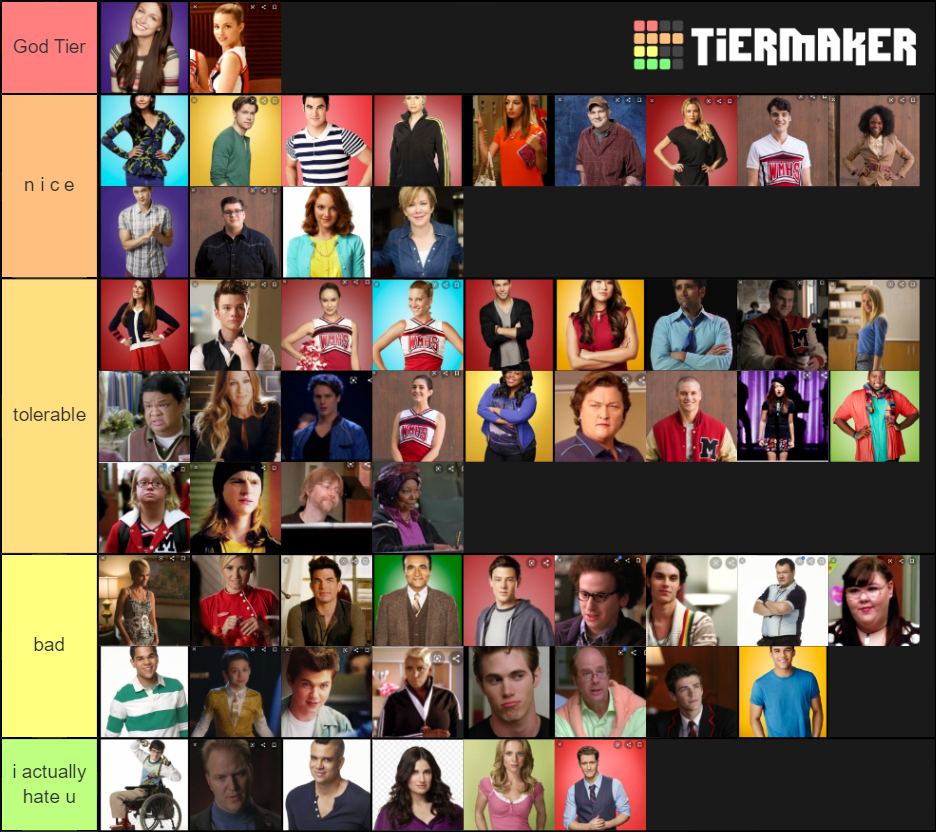 Glee Characters Tier List (Community Rankings) - TierMaker