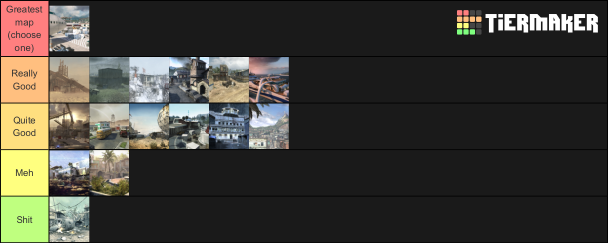 Greatest cod maps Tier List (Community Rankings) - TierMaker