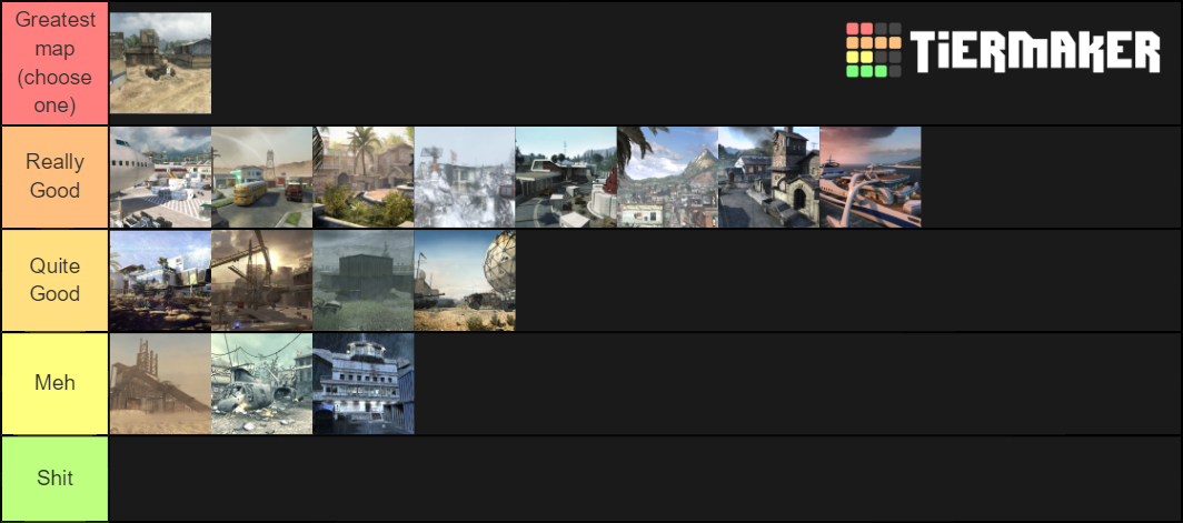 Greatest cod maps Tier List (Community Rankings) - TierMaker