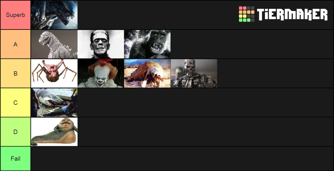 Greatest Movie Monsters Tier List (Community Rankings) - TierMaker