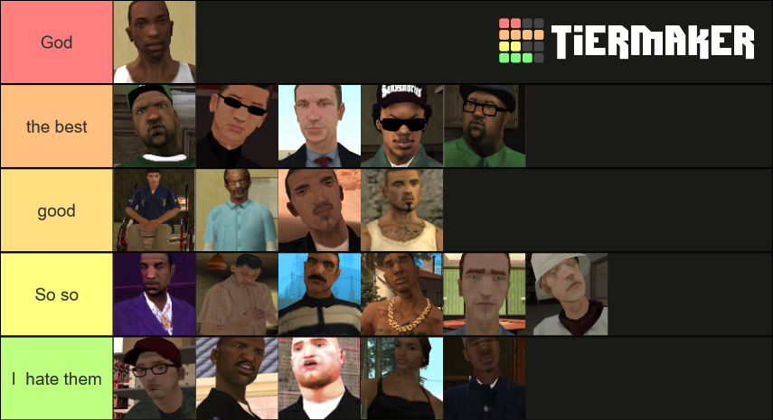 GTA San Andreas characters Tier List (Community Rankings) - TierMaker