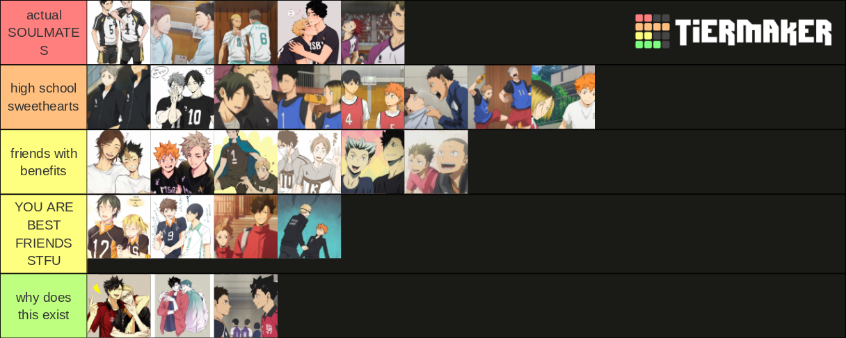 haikyuu ships Tier List (Community Rankings) - TierMaker