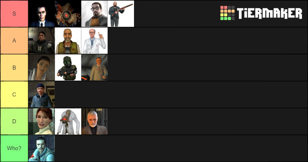 Half-Life characters Tier List (Community Rankings) - TierMaker