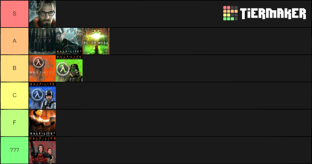 Half-Life Games Tier List (Community Rankings) - TierMaker