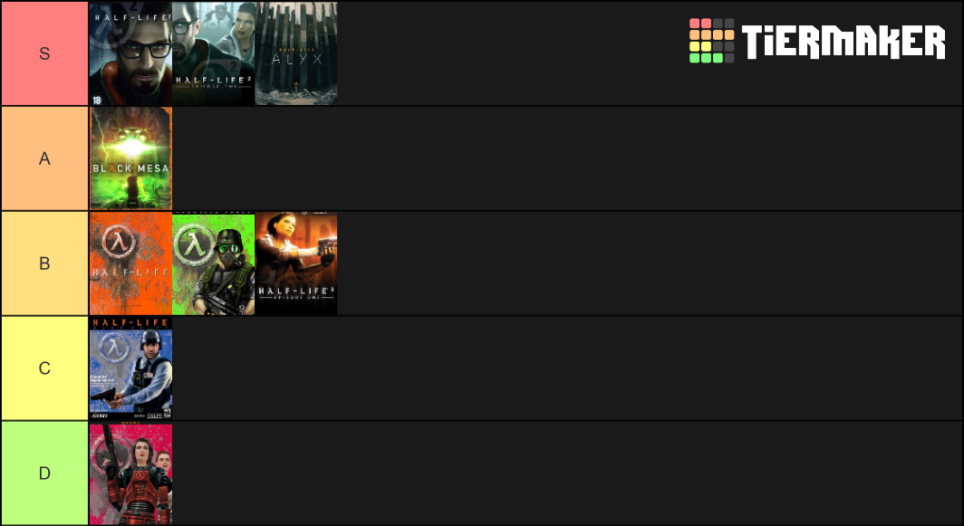 Half-Life Games Tier List (Community Rankings) - TierMaker