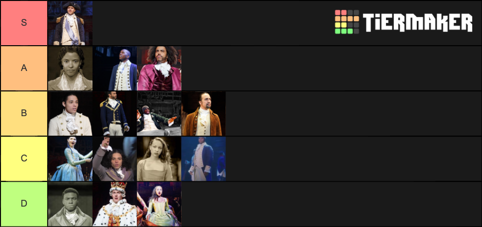 Hamilton Tier List (Community Rankings) - TierMaker