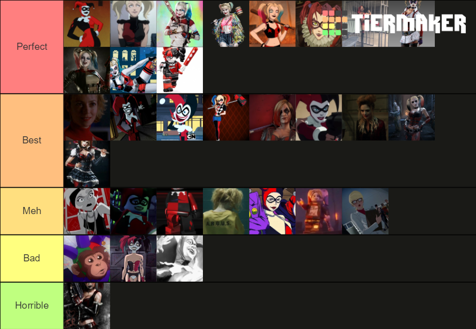 Harley Quinn Alternate Versions Tier List (Community Rankings) - TierMaker