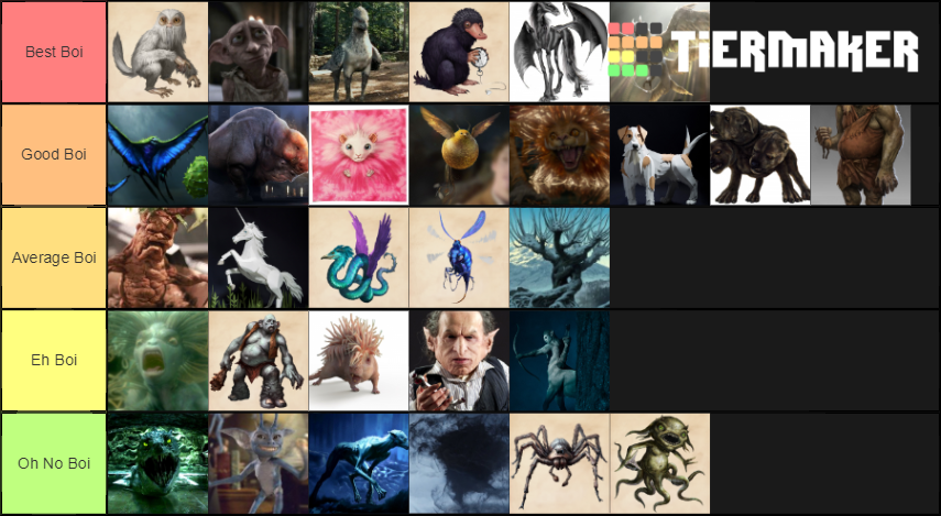 HARRY POTTER CREATURES Tier List (Community Rankings) - TierMaker