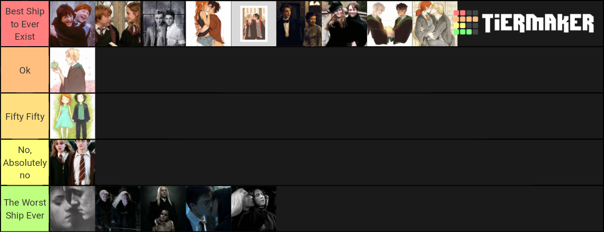 Harry Potter Ships Tier List (Community Rankings) - TierMaker