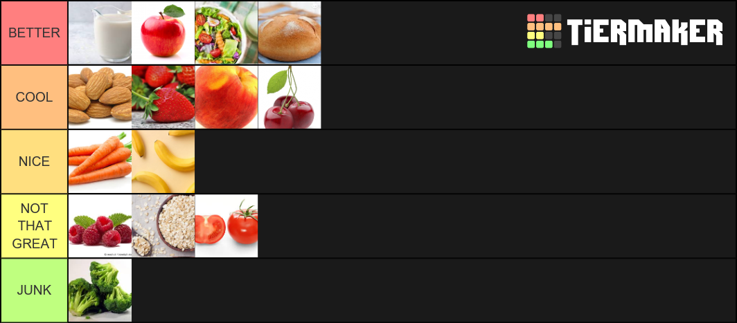 Healthy food Tier List (Community Rankings) - TierMaker